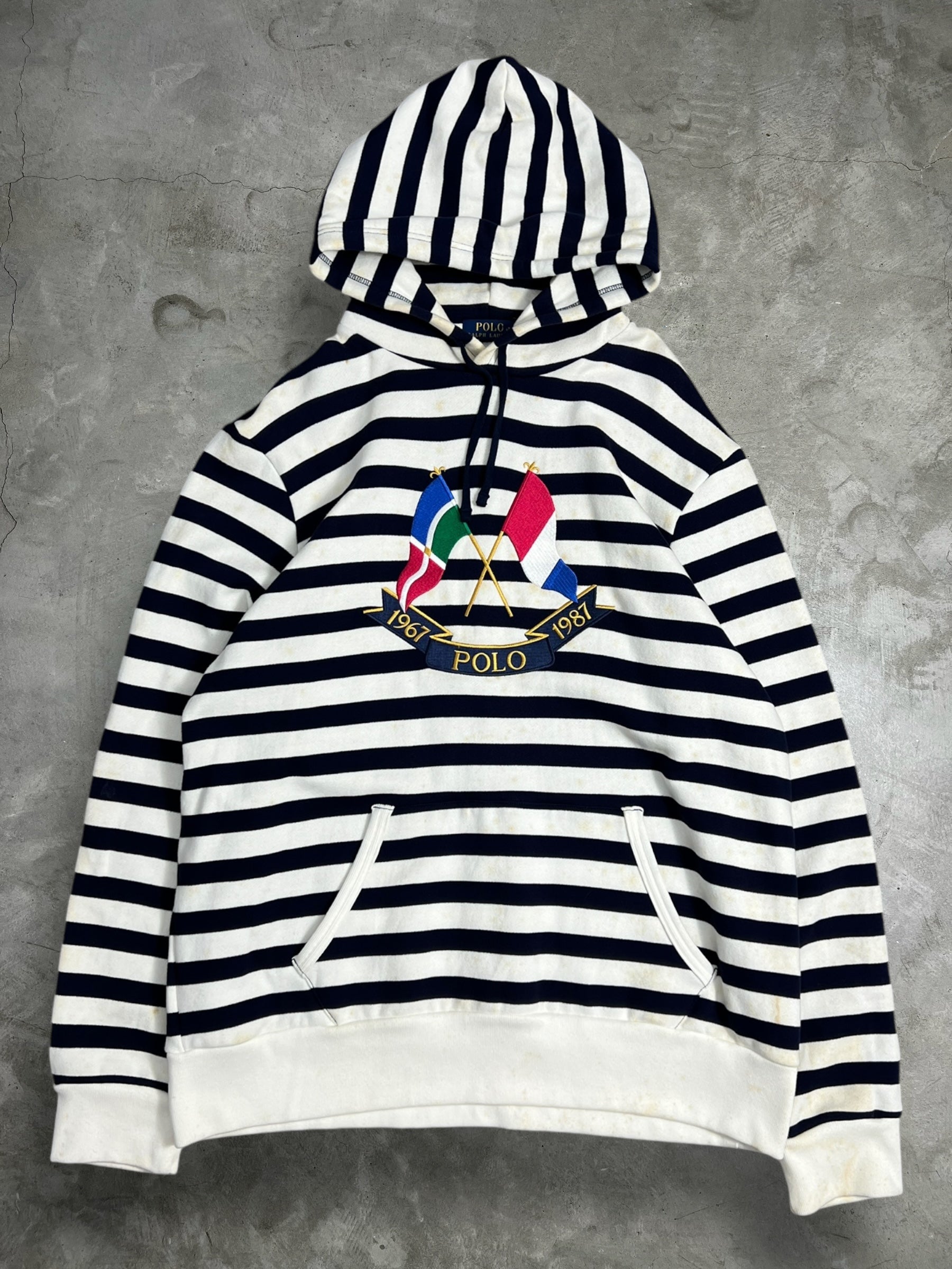 NWT Polo Ralph Lauren 1967-1987 Cross Flag Striped Hoodie NWT Polo Ralph Lauren 1967-1987 Cross Flag Striped Hoodie